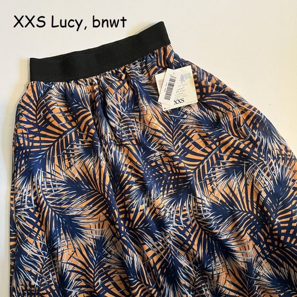 LuLaRoe | Skirts | Xxs Lularoe Lucy Maxi Skirt Orange With Navy Blue ...